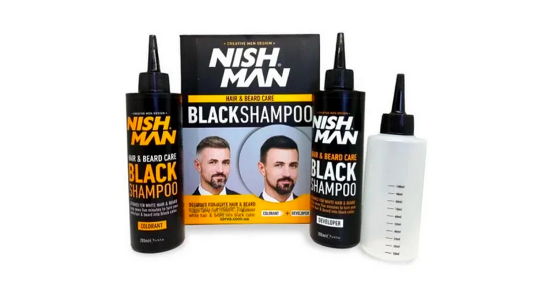 Nish Man - Black haj és szakáll színező szett (200ml+200ml) - BARBERdepo Online Áruház